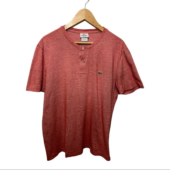 Lacoste | Shirts | Lacoste Regular Fit Devanlay Red Ss Cotton Shirt ...